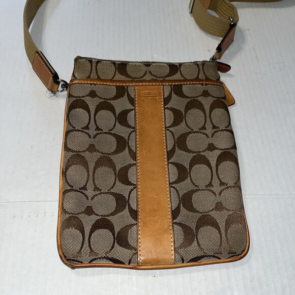 Coach | Bags | Coach Signature Monogram Canvas Messenger Crossbody Bag ...